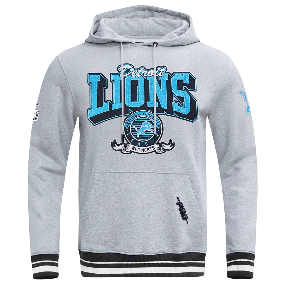 Pro Standard NFL Detroit Lions Team Badge Men's Po Hoodie (H.Gray/Blac