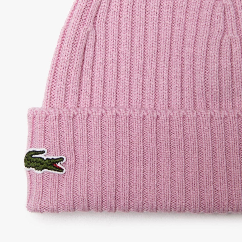 Lacoste Unisex Ribbed Wool Beanie (Pink) RB0001-51 – City Man USA